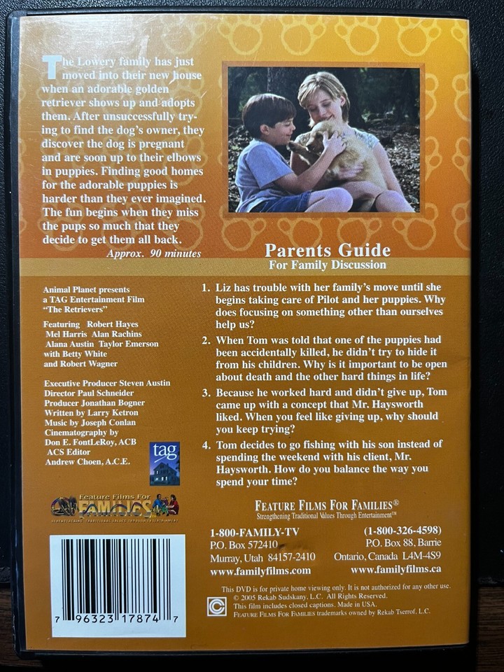 The Retrievers - Feature Films for Families - Very Good DVD - w/ Parent ...