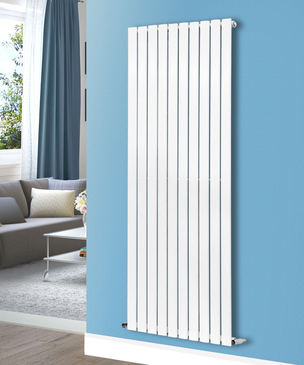 Designer Bathroom Flat Panel Radiator Vertical Bars White Anthracite ...