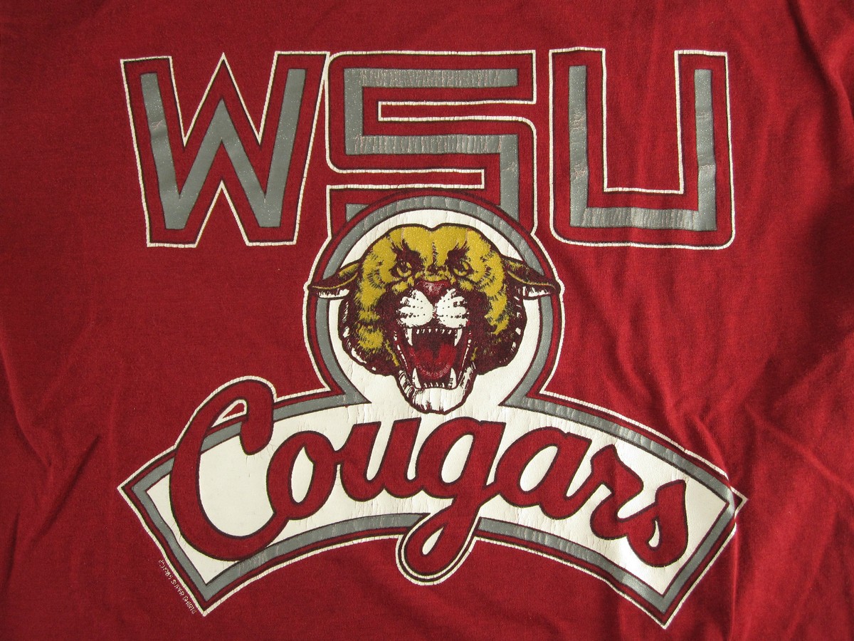 Old Wsu Cougar Logo WSU Sandstone Mini Engraved Fan Rock