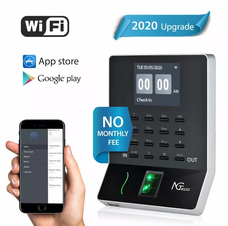 NGTeco W2 Employees Punch Biometric Fingerprint Attendance Machine ...