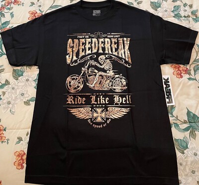 SPEEDFREAK RIDE LIKE HELL MEN'S BLACK T-SHIRT L & 3XL | eBay
