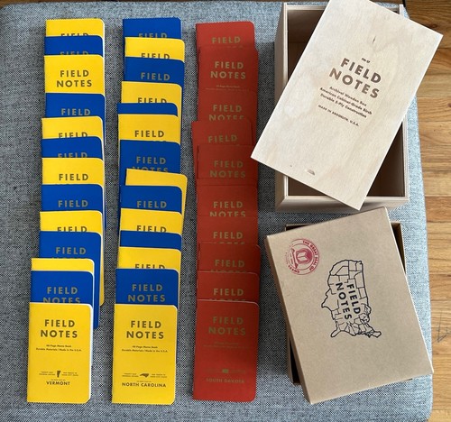 Field Notes County Fair Edition Lot Of 38 W/Archival Wooden Box - Free ...