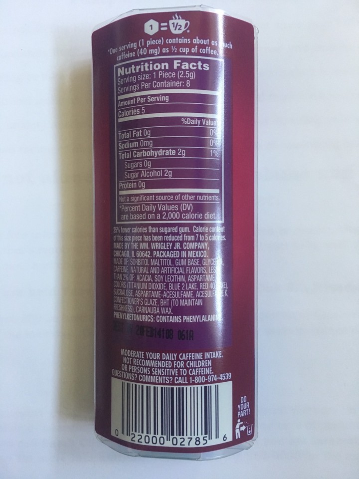 SALE!!! Wrigley Alert Energy Caffeine Gum (discontinued collectible ...