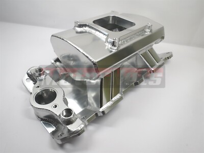 SBC Fabricated Aluminum Intake Manifold Tunnel Ram 4Barrel Small Block ...