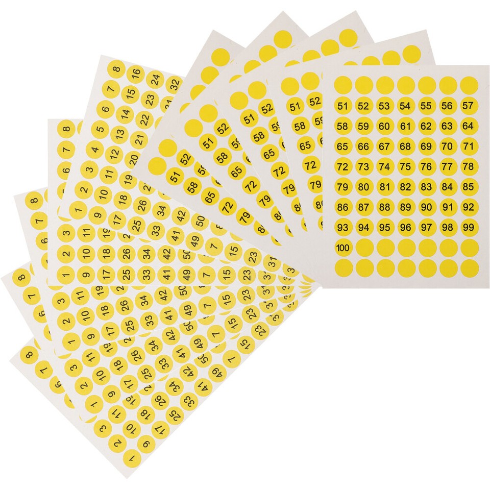 10 Sheets Round Number Stickers Decals Identification Office | eBay