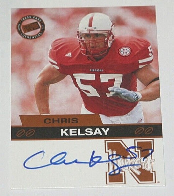 2003 Press Pass Bronze On-Card Autograph Chris Kelsay - Nebraska ...