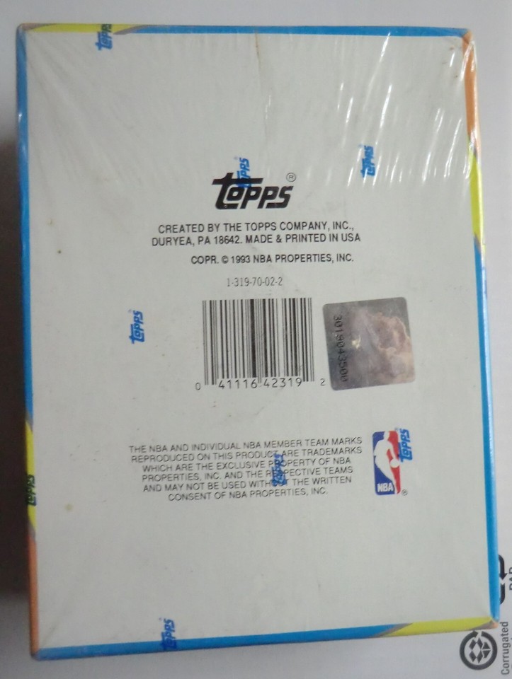 1992 93 Topps Basketball Series 2 Sealed Box 36 Count Gold Card In ...