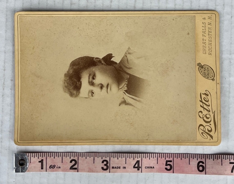Victorian Cabinet Card Portrait Woman B Etter Great Falls Rochester NH ...