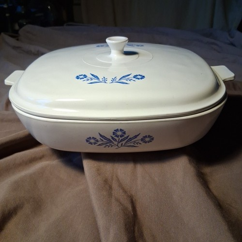 Vintage 1950s Corning Ware BLUE CORNFLOWER Pyroceram 10" Casserole Dish ...