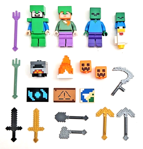 Lego Minecraft Minifigure Lot - Chicken Jockey Steve Alex Zombie ...