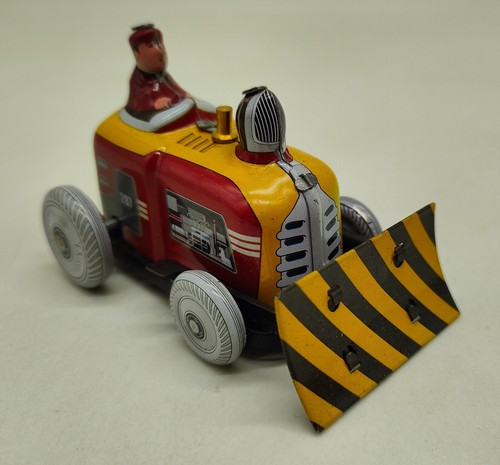 MS512 wind up tinplate tin plated toy car tractor bulldozer antique ...
