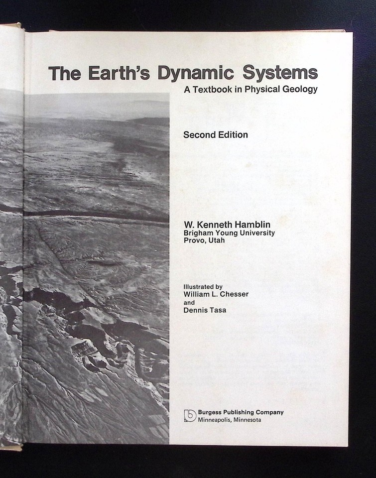 1978 THE EARTH'S DYNAMIC SYSTEMS 2nd ED KENNETH HAMBLIN TEXT BOOK ...