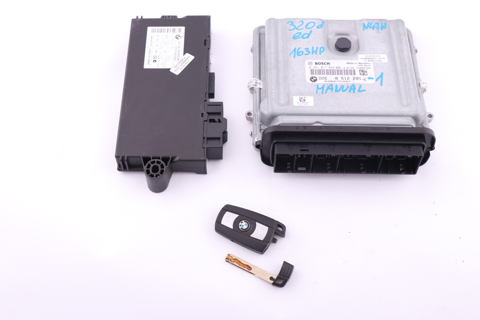 BMW 3 Series E90 E91 LCI N47N 320ed 320d ed ECU KIT DDE CAS 3 Key ...