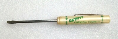Vintage Ready Tool DE WITT CHEMICAL Advertising Screw Driver has Pocket ...