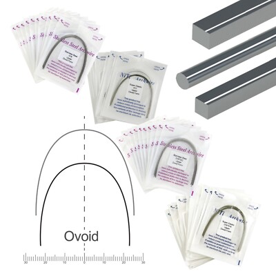 100pc Dental Orthodontic Arch Wires Niti Round Rectangular SS Ovoid ...