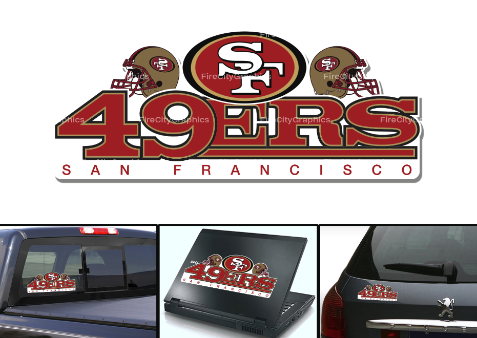 San Francisco 49ers Sticker Decal Car Truck Window Wall Laptop Phone ...