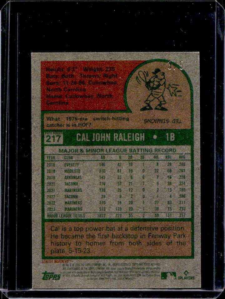 2024 Topps Heritage Mini Cal Raleigh Orange Border Parallel #3/5 ...