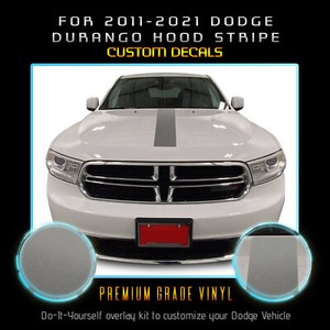 For 2011-2021 Dodge Durango Hood Stripe Graphic Decal - Satin Metallic ...