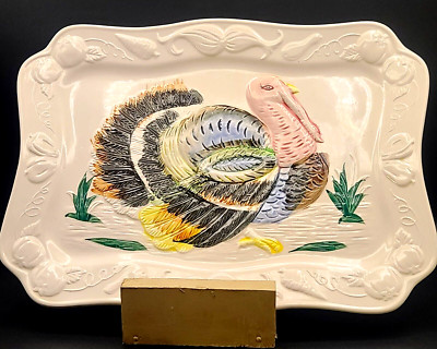 Vintage Turkey Platter Tray Rectangle Hand Painted Made in Japan | eBay
