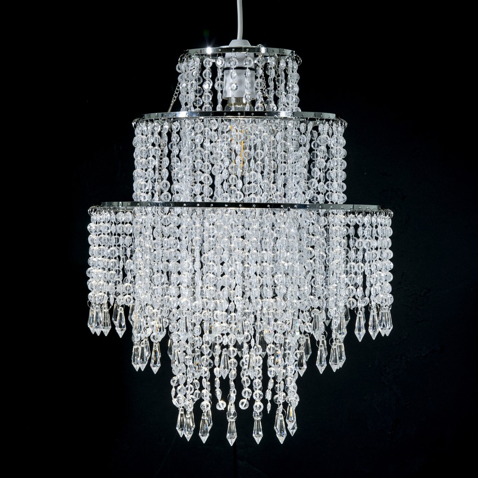 Light Shade Ceiling Easy Fit Pendant Modern Glass Acrylic Light Fitting ...