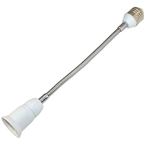 Flexible E26/E27 Medium Edison Screw Lamp Socket Extension Extender ...