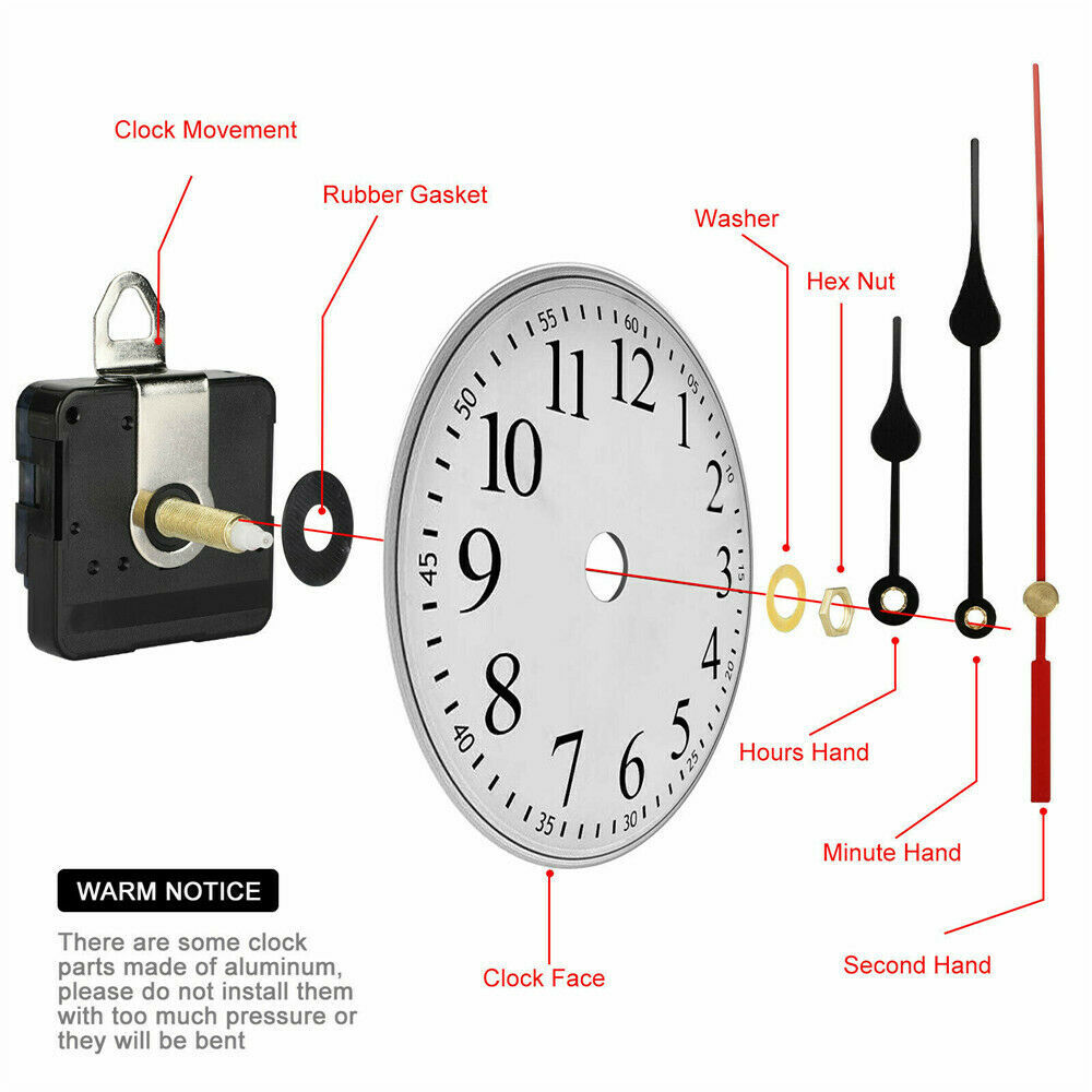 DIY Clock Parts Movement Quartz Mechanism Wall Replacement Repair Tool ...