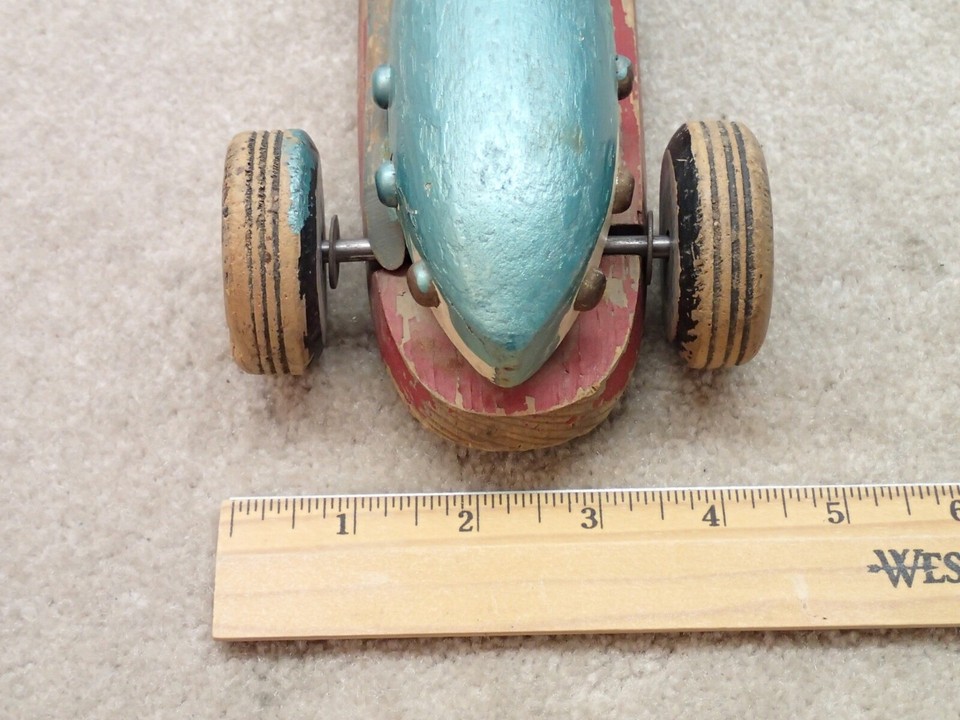 Vintage Wood Derby Race Car Racer Hand Made Folk Art Scouts | eBay