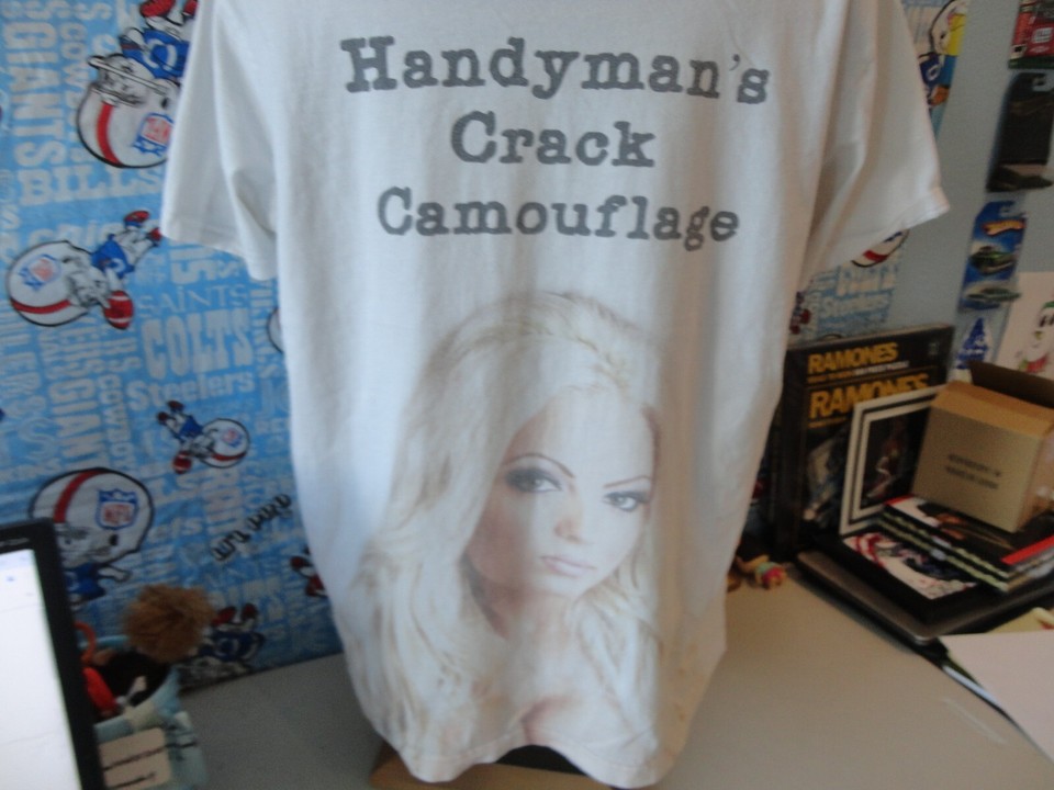 Handyman's Crack Camouflage Funny plumbers crack T Shirt 2XL | eBay