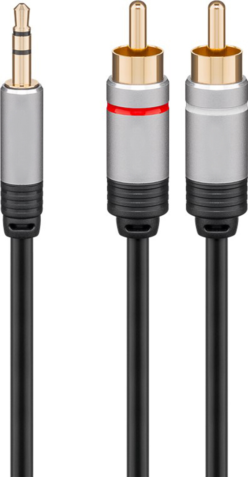 5m High Quality Y Audio Chinch Kabel 2 Cinch Stecker 3,5mm 1 Klinke ...