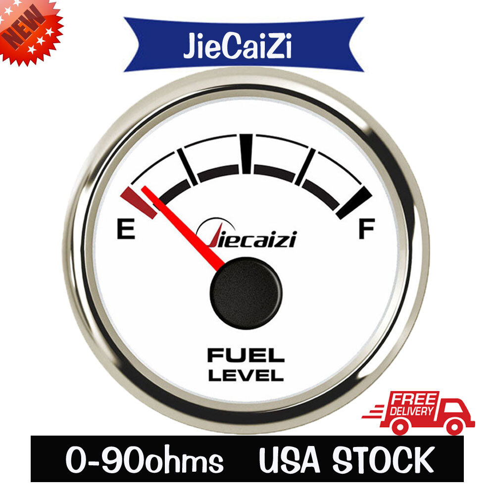 Jiecaizi 52mm Gas Fuel Level Gauge 0-90 ohms for Car Truck Marine Boat ...