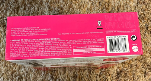 Hello Barbie Doll Blonde Interactive Talking Speech Recognition Mattel ...