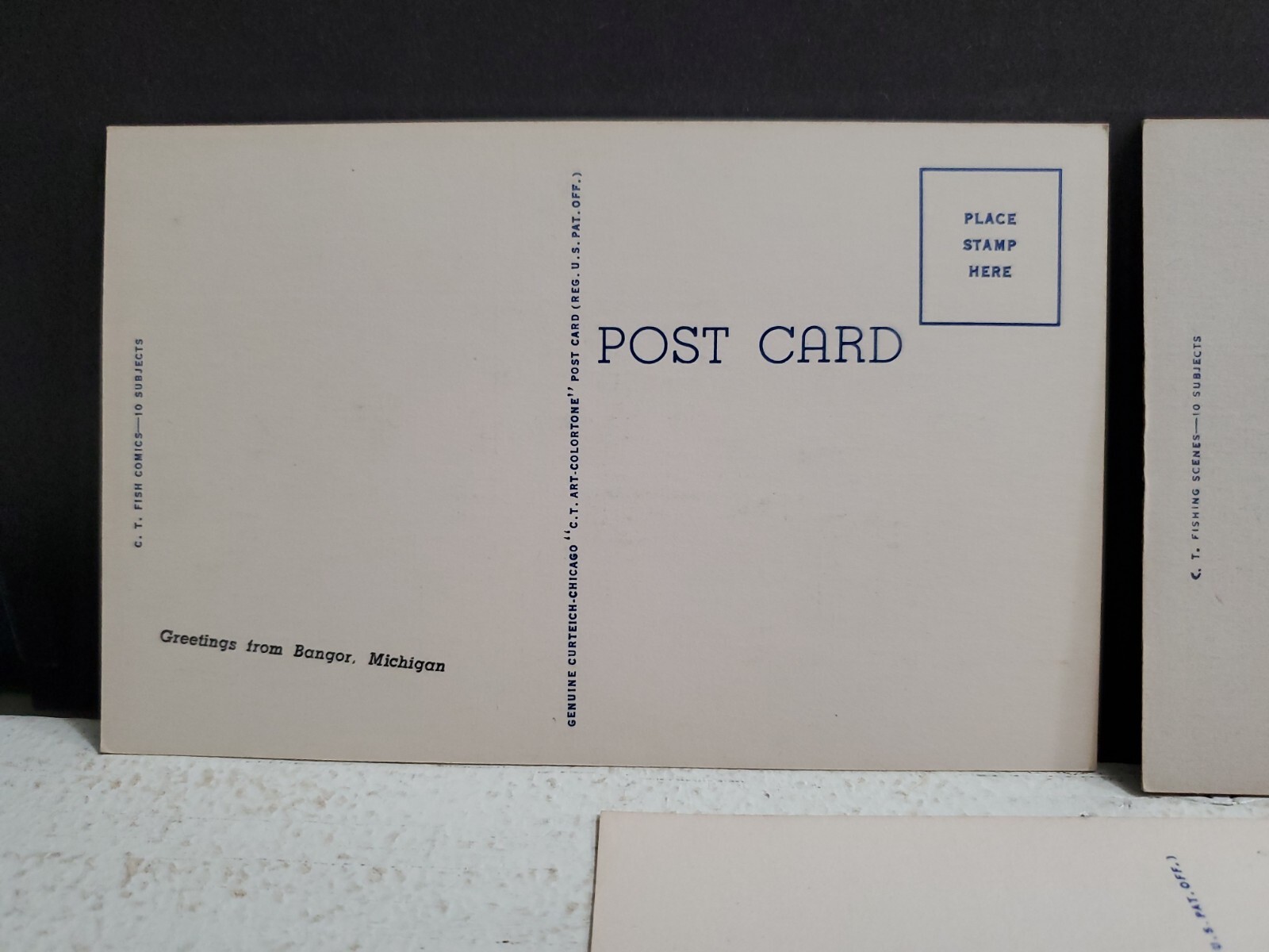 Vintage Post Card Lot - 3 Greetings From Bangor Michigan Fishing Beach ...