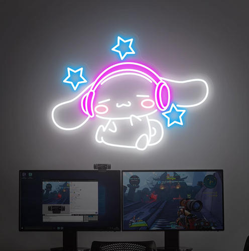 SANRIO HELLO KITTY CINNAMOROLL NEON LIGHTS LED Gamer Girl Room Wall ...