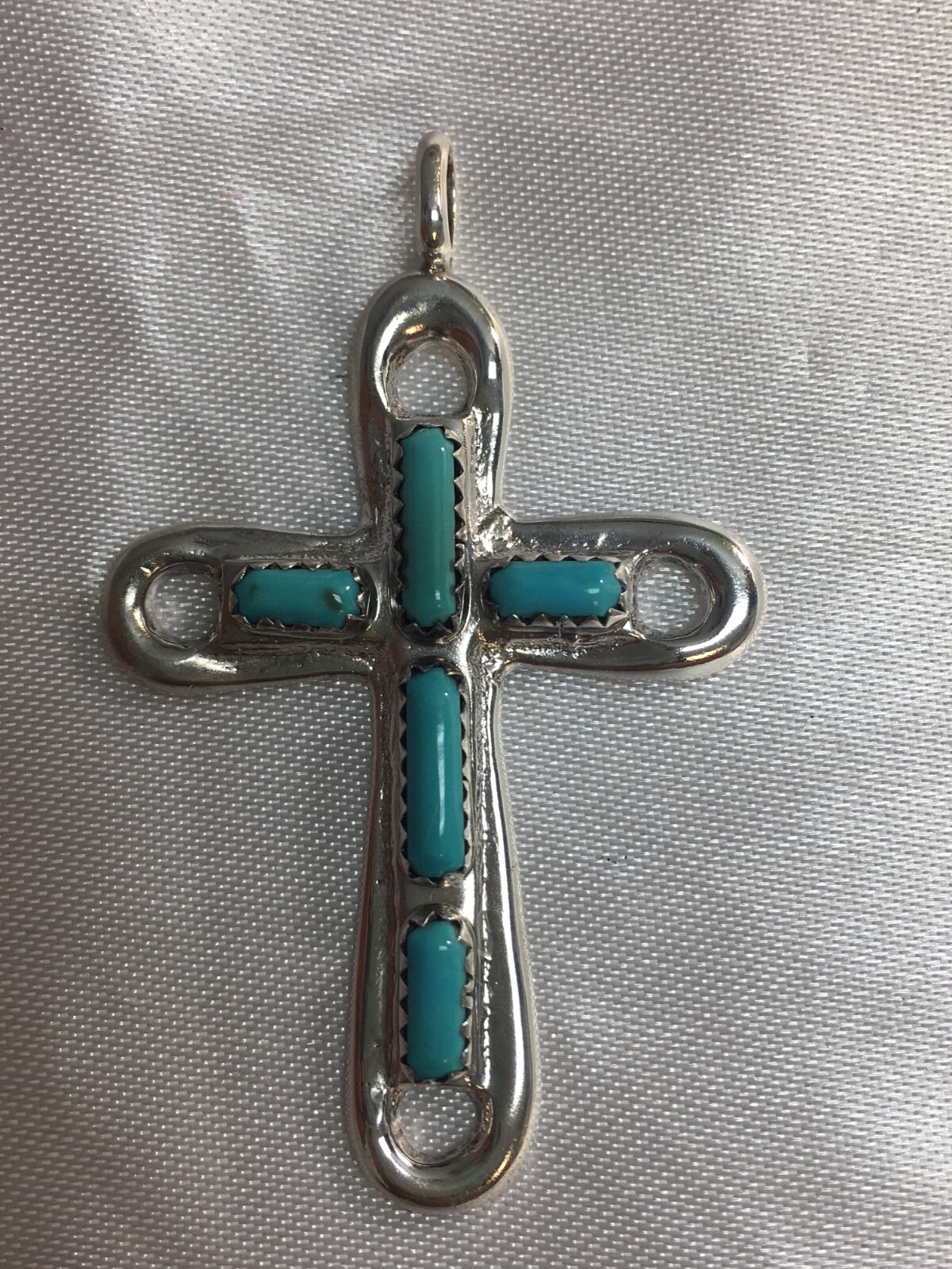 Cross W. IULE Sterling Silver native American Handcra… - Gem