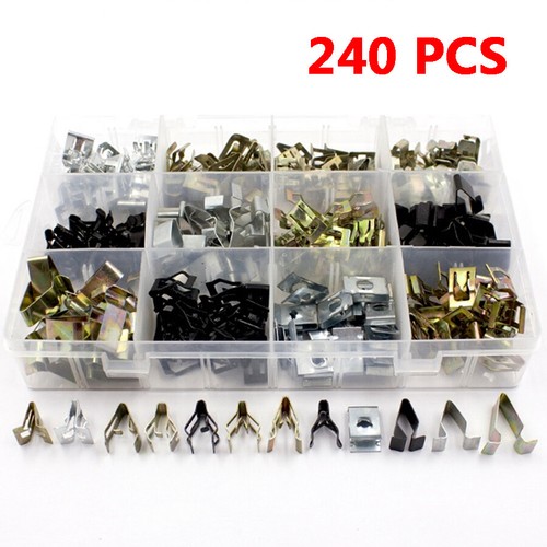240 Pcs Mixed U-type Metal Clips Console Instrument Dashboard Trim ...