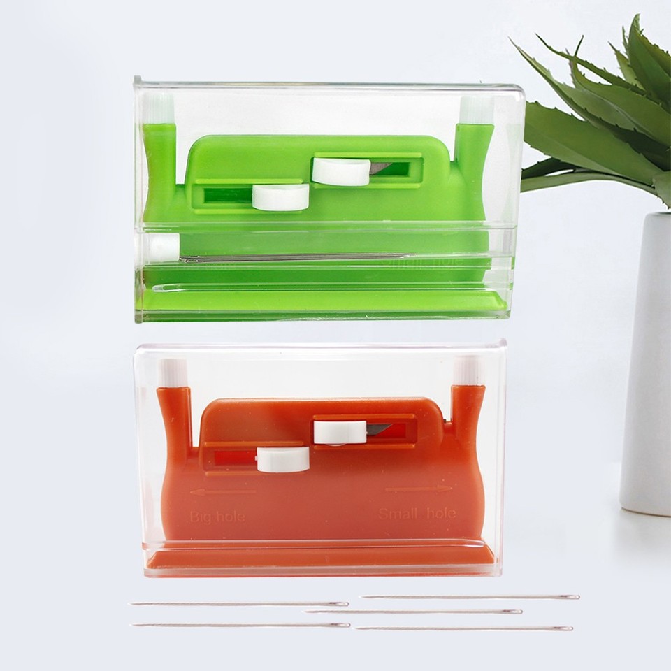 2 Sets Double Needle Threader Stitch Insertion Hand Machine DIY Tool ...