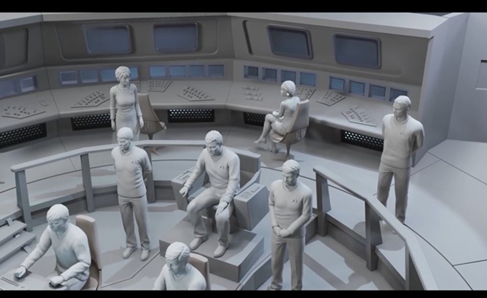 Star Trek TOS Bridge 3D Printed 1:32 Kirk Spock McCoy Uhura Sulu Chekov ...