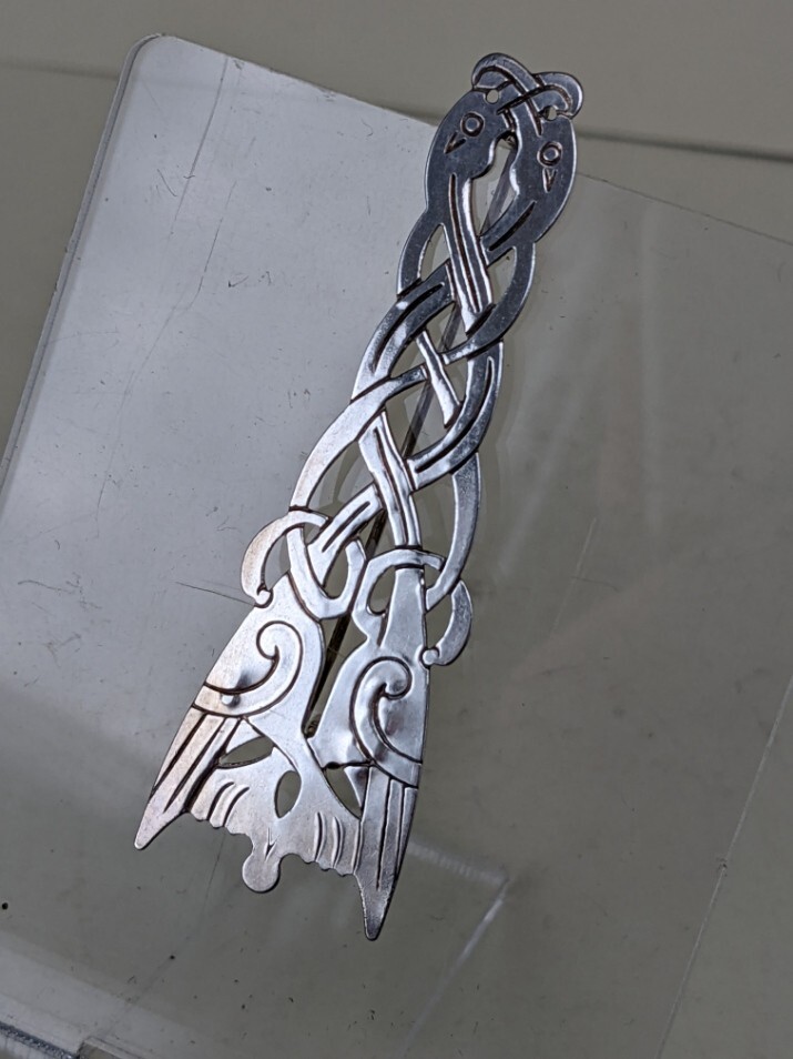 Stylish Silver serpent celtic or nordic style brooch … - Gem