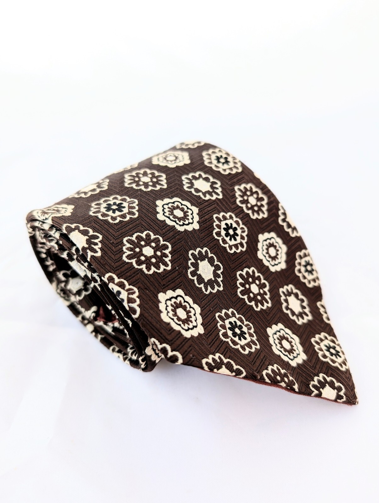 Vintage Men's Brown Kipper Tie, Original 60s Retro Floral Northern Soul ...