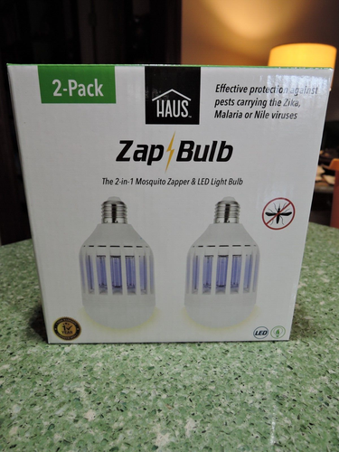2 Pack Haus Brand Zap Bulb Flying Insect Zapper / LED Light Bulb Combo ...