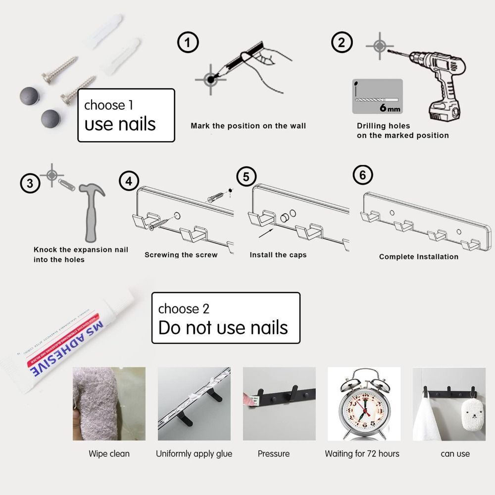 Matte White Coat Hooks Space Aluminum Robe Hanger Towel Rack Bathroom ...