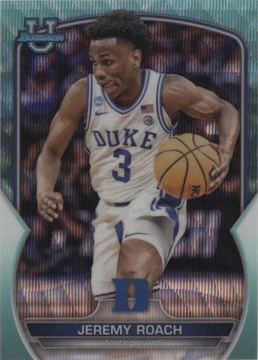 2022-23 Bowman University Chrome - Jeremy Roach #76 Aqua Wave Refractor ...