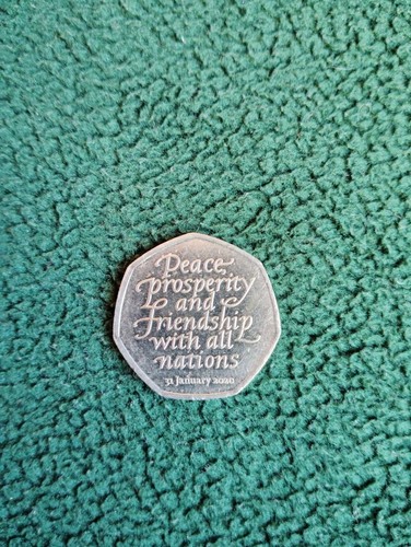 Very Rare (Brexit) 50p Coin Peace Prosperity And Friendship With All ...