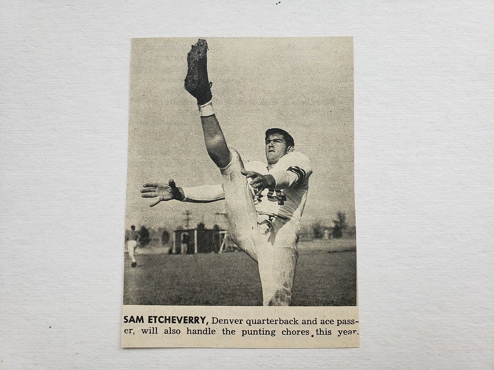 Sam Etcheverry Denver University 1950 S&S Football Pictorial CO Panel ...