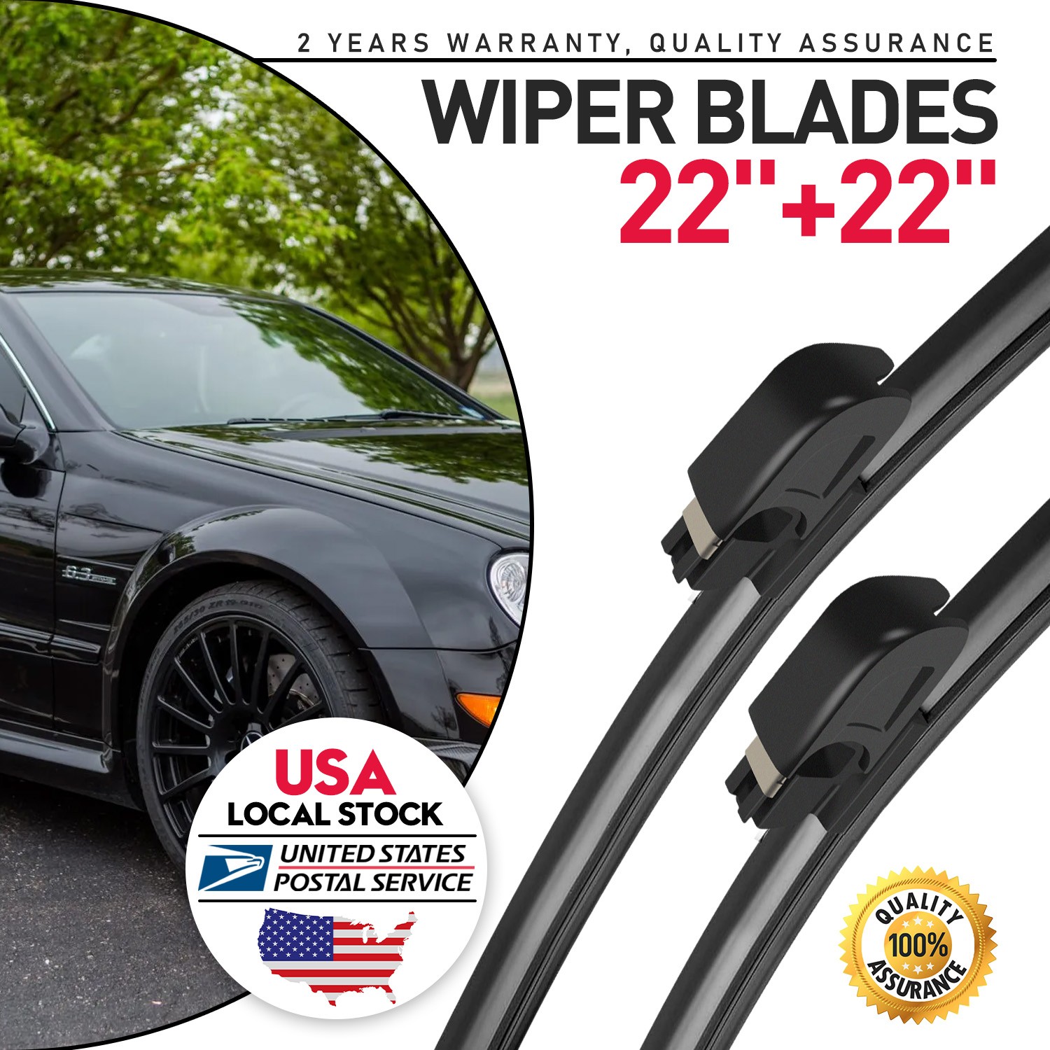Set of 2 DIRECT CONNECT OEM QUALITY WIPER BLADES 22" / 22" Front Left ...
