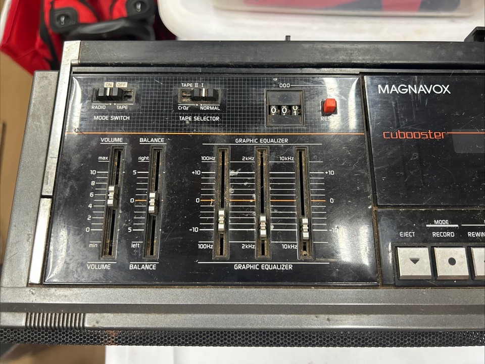 magnavox 6 speaker boom box d8347 cassette Not Tested am/fm equalizer ...