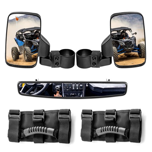 Rear View Center Mirror+Side Mirrors Set For Polaris RZR S 900 XP 4 ...