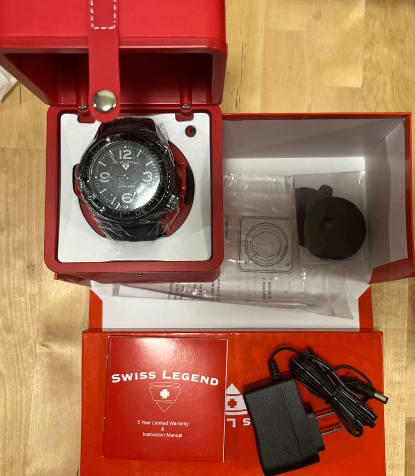 Swiss Legend Men's Swiss Automatic Commander Watch 46mm Black Titanium Limited | eBay