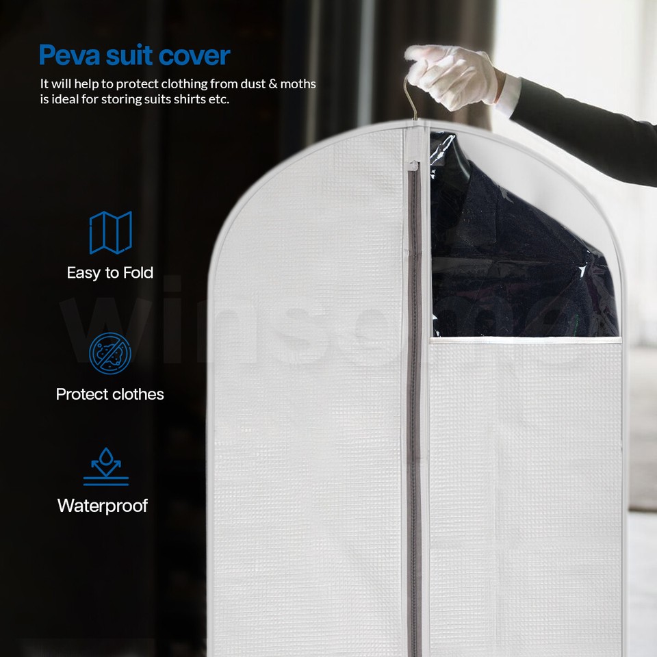 Hanging Travel Suit/Dress Cover Bag Zip Clothes Carrier Garment Storage ...