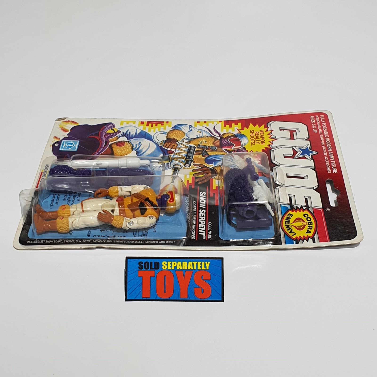 Vtg GI Joe SNOW SERPENT v2 original 1991 Cobra trooper MOC sealed ...